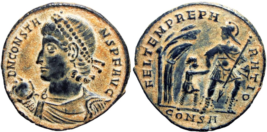 Constans. AD 337-350. Stunning details !!! | Roman Imperial Coins