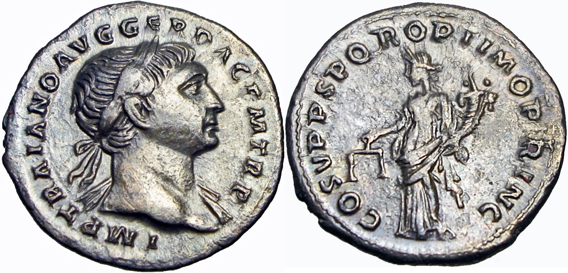 TRAJAN. Denarius. AR 103-111 AD Rome | Roman Imperial Coins
