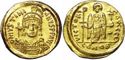 Justinian I. 527-565. Æ 5 Nummi, Stunning example. | Byzantine Coins