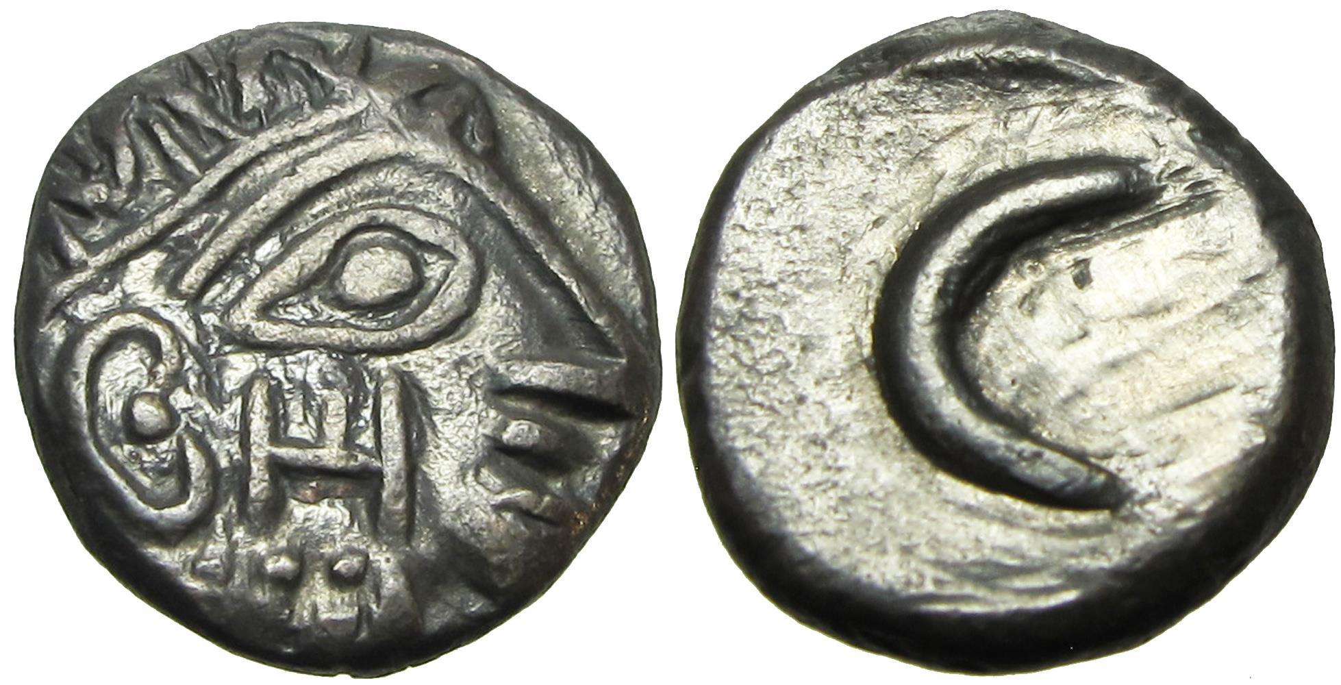 Northwest Arabia, Lihyan AR HemiDrachm. Imitating Athens, circa 2nd-1st ...