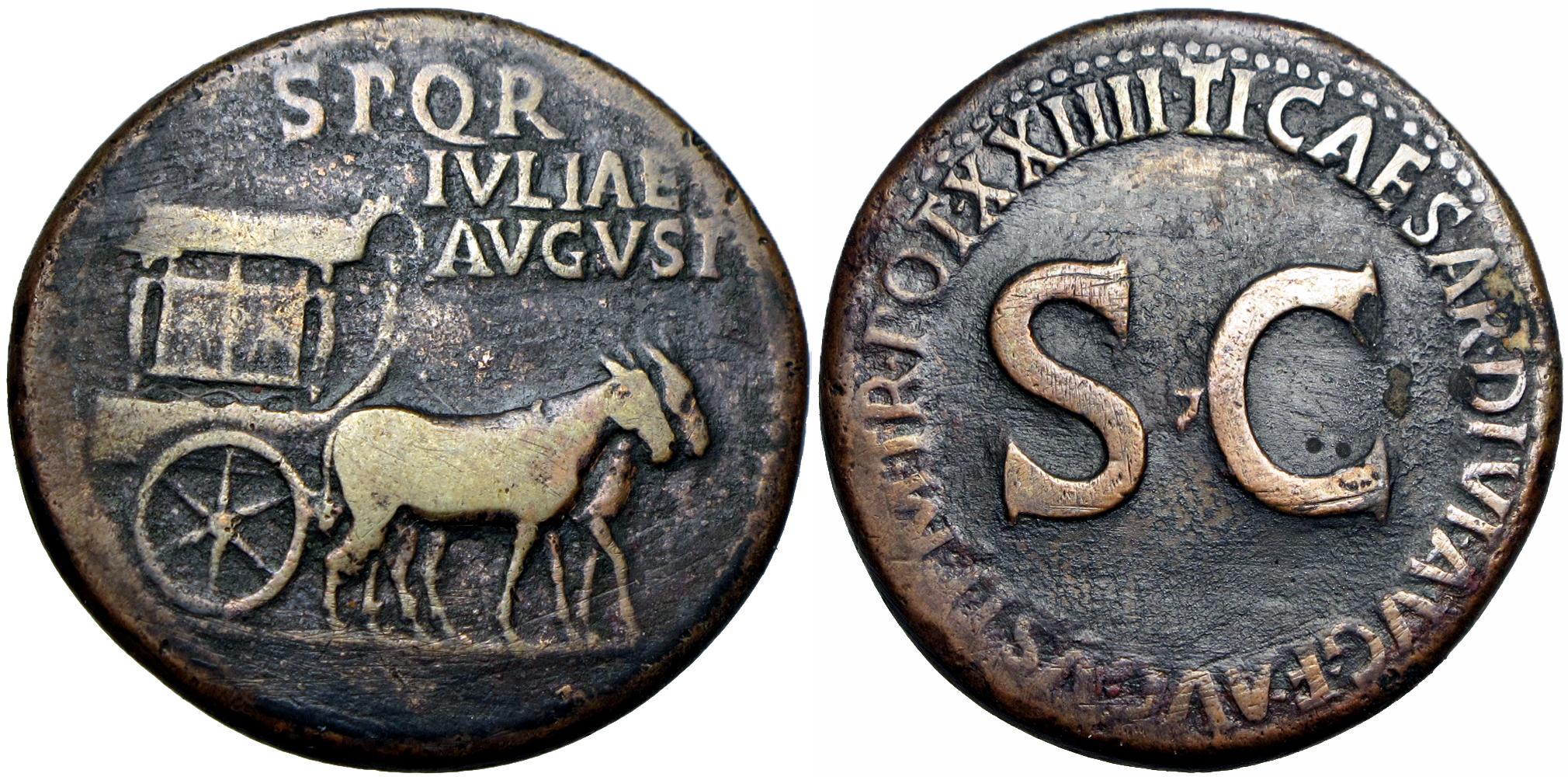 Julia Augusta (Livia). Augusta, AD 14-29. Æ Sestertius . | Roman ...