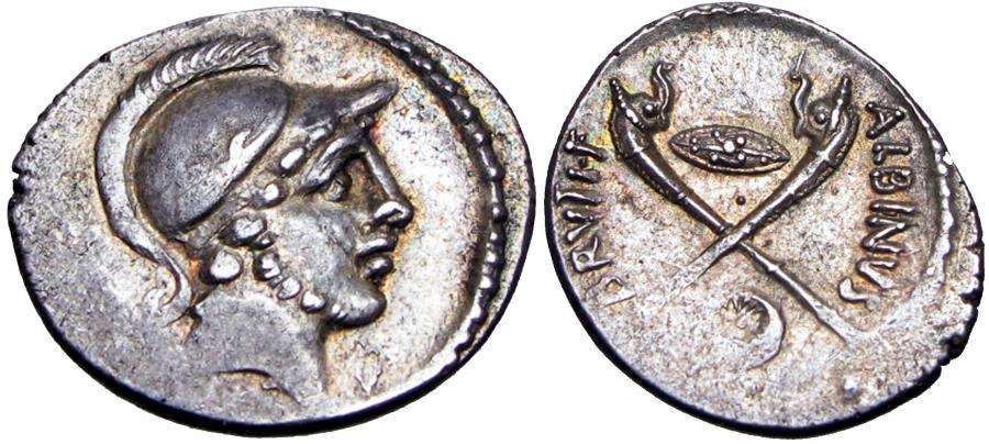 ROMAN REPUBLICAN COINAGE D. Iunius Brutus Albinus. Denarius 48 B.C.