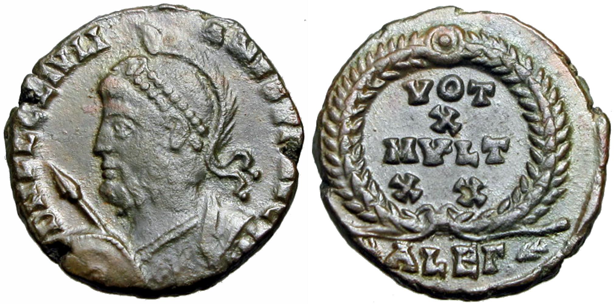Julian II Æ18. Alexandria, AD 361-363. | Roman Imperial Coins