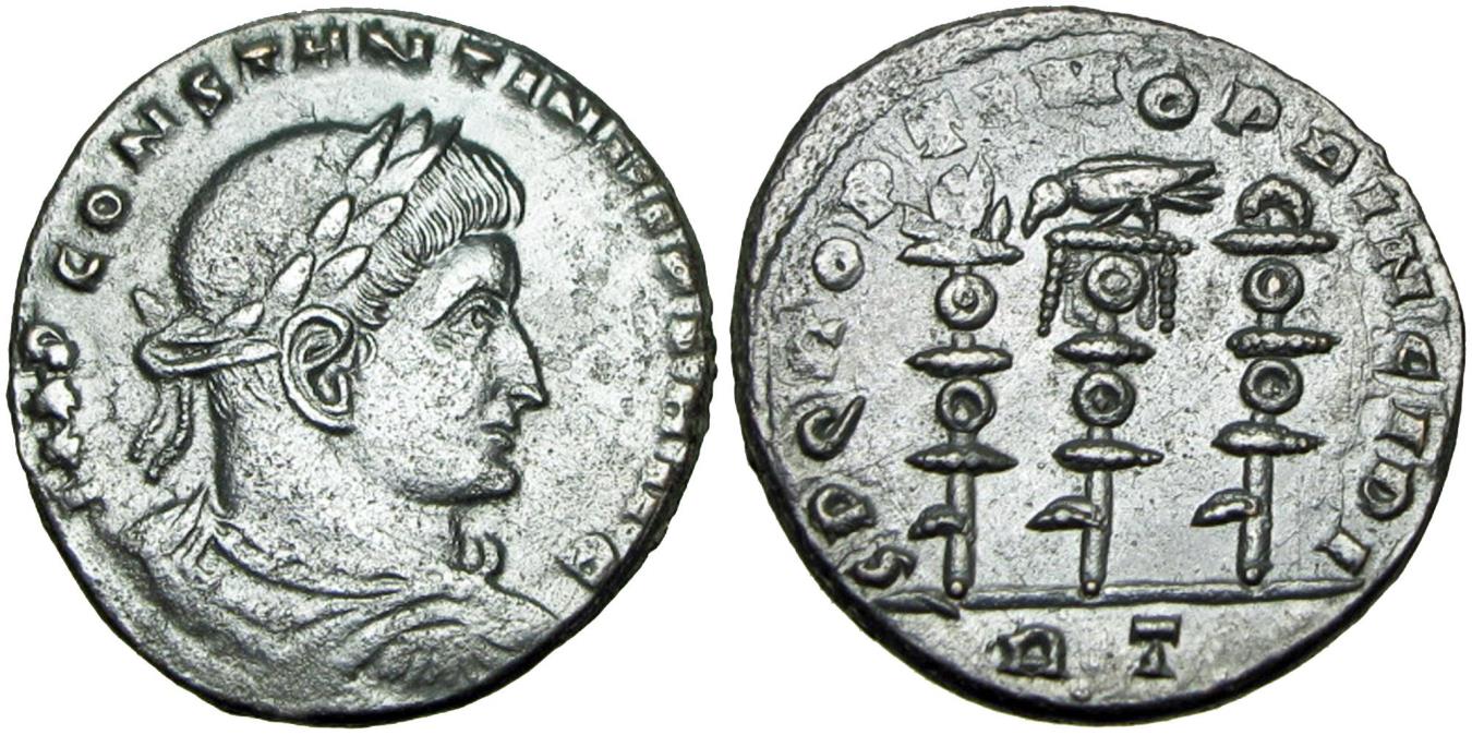 Constantine I Æ Nummus. Rome, AD 312-313. | Roman Imperial Coins