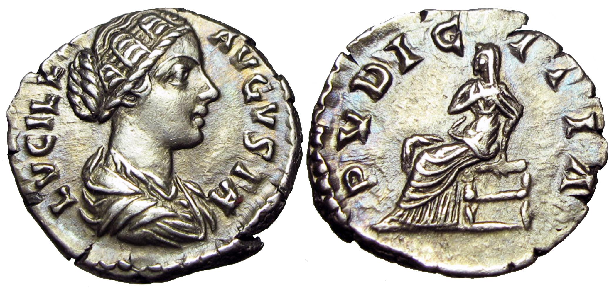 Lucilla Denarius. LVCILLA AVGVSTA,(2.46g) | Roman Imperial Coins