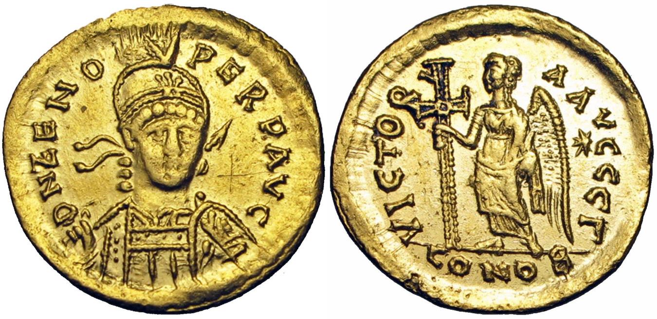 Zeno AV Solidus. Constantinople, AD 476-491. | Roman Imperial Coins
