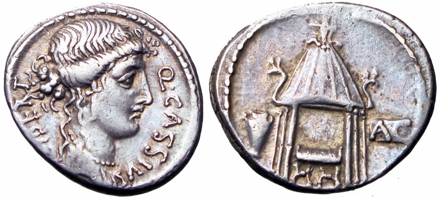 Roman republic, Q. Cassius Longinus. 55 BC., EX NAC.