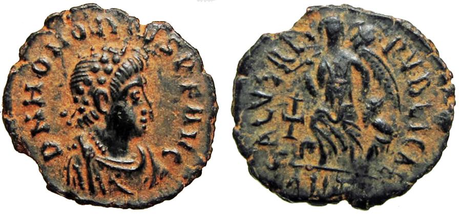 Honorius, AE4, Antioch. AD 388-393. | Roman Imperial Coins