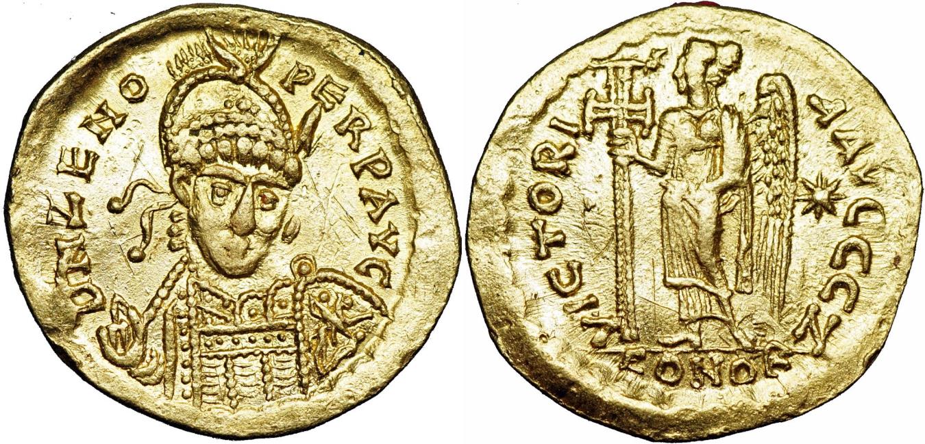 Zeno AV Solidus. Constantinople, AD 474-475. | Roman Imperial Coins