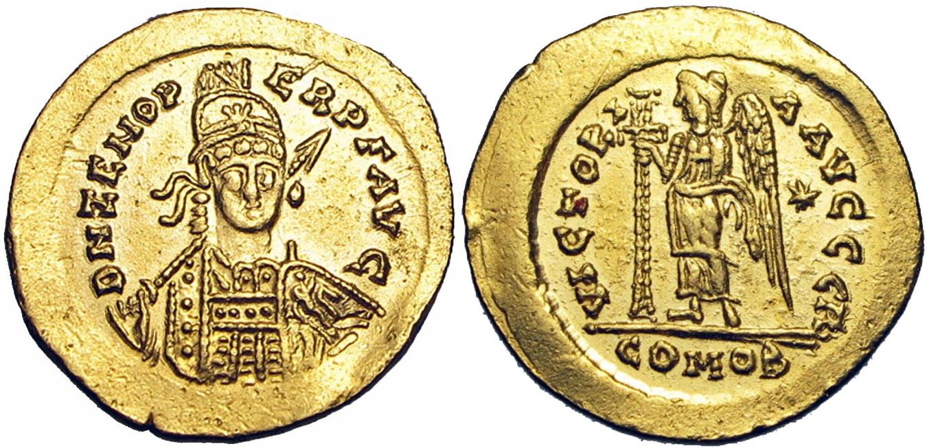 Pseudo-Imperial, Odovacar (Odoacer) AV Solidus. In the name of Zeno ...