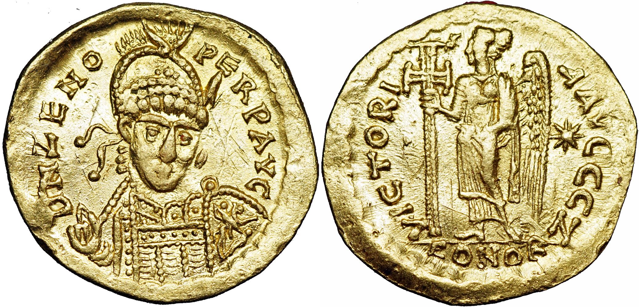 Zeno AV Solidus. Constantinople, AD 474-475. | Roman Imperial Coins