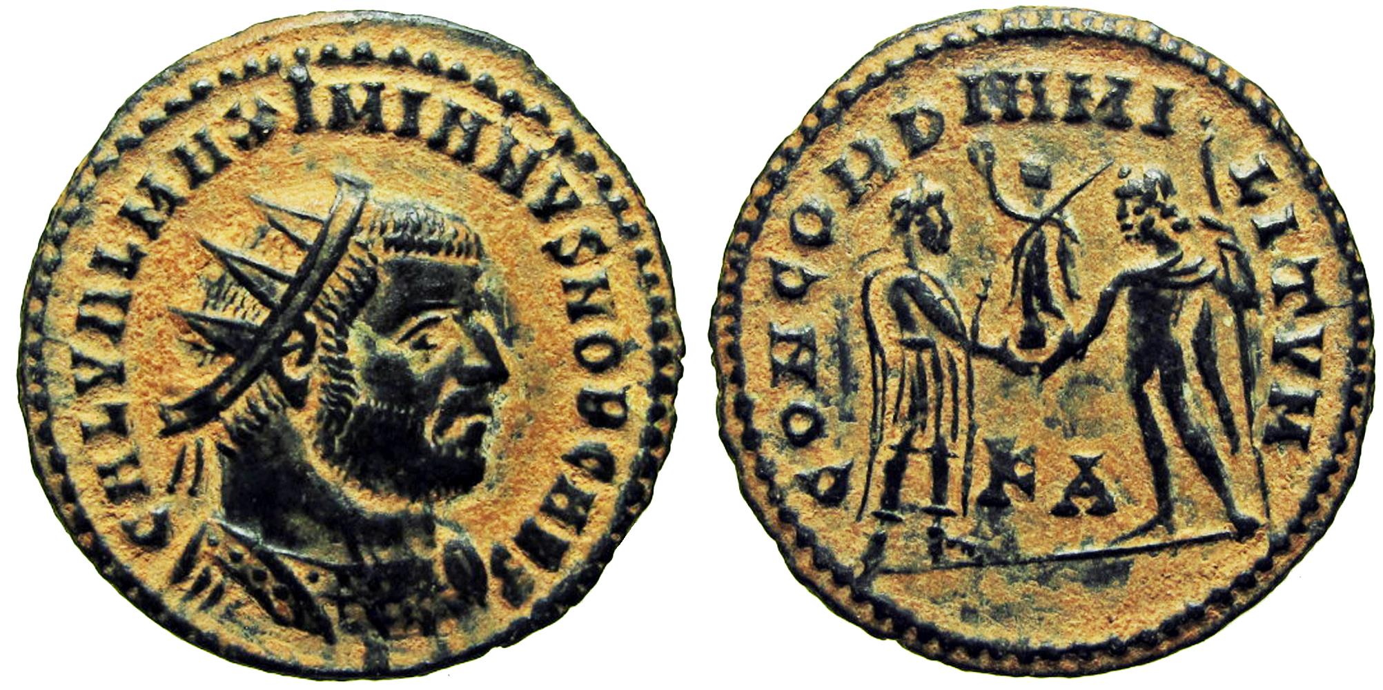 Galerius, as Caesar, Æ Radiate. Cyzicus, AD 295-299. | Roman Imperial Coins
