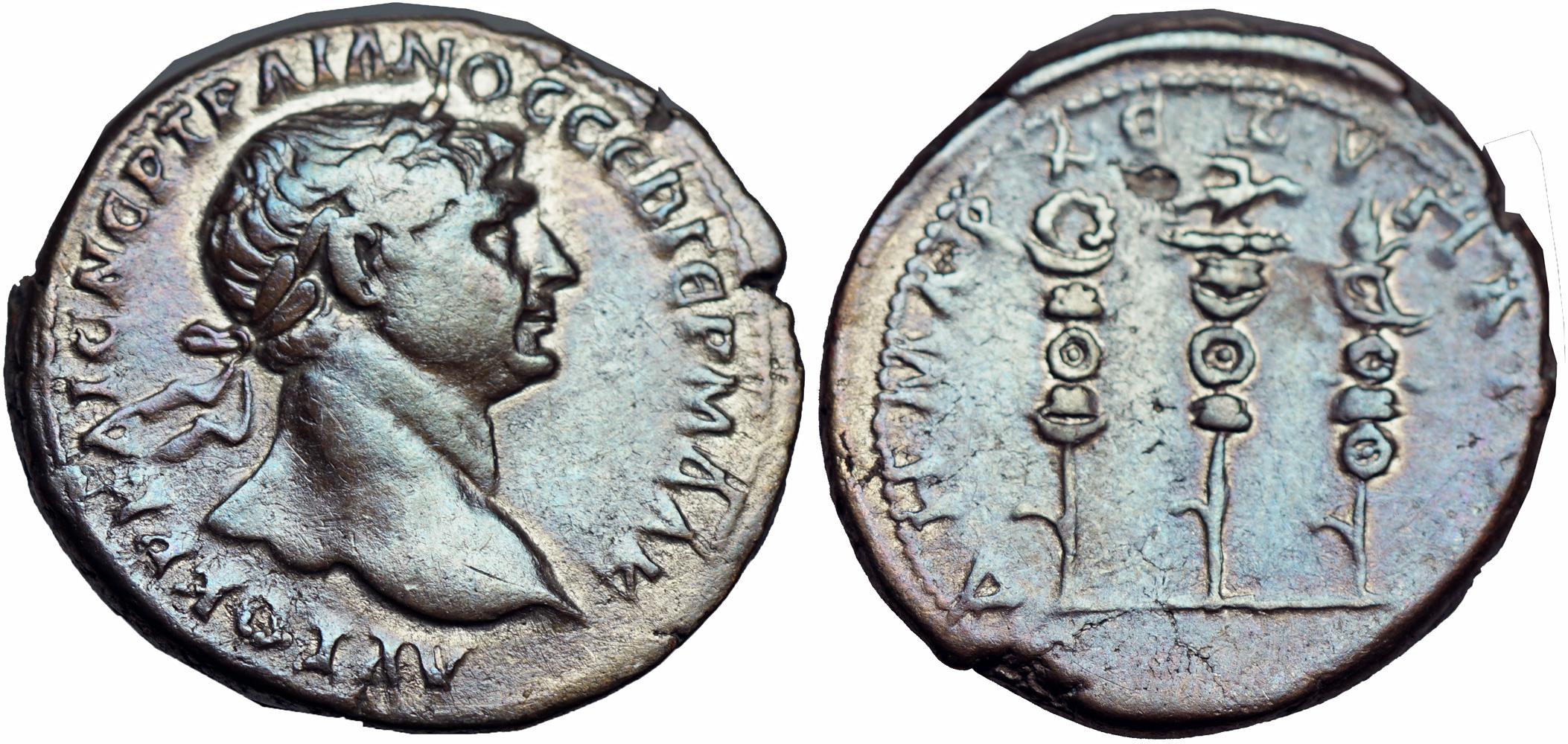 CAPPADOCIA, Caesarea(?). Trajan. AD 98-117. AR Tridrachm. | Roman ...