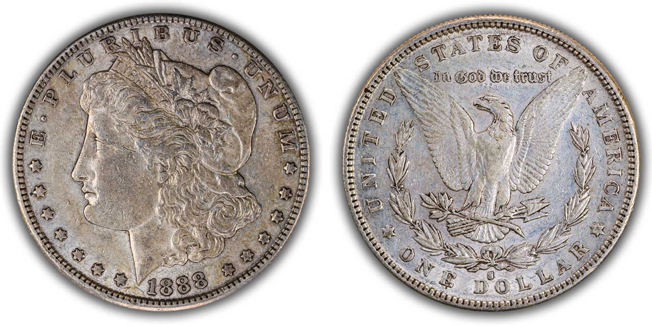 UNITED STATES - 1888-S Morgan Dollar, AU-55 | Dollars
