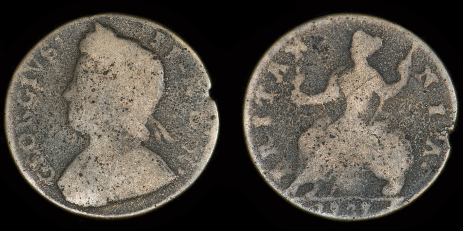 GREAT BRITAIN – 1737 anonymous contemporary counterfeit regal Halfpenny ...