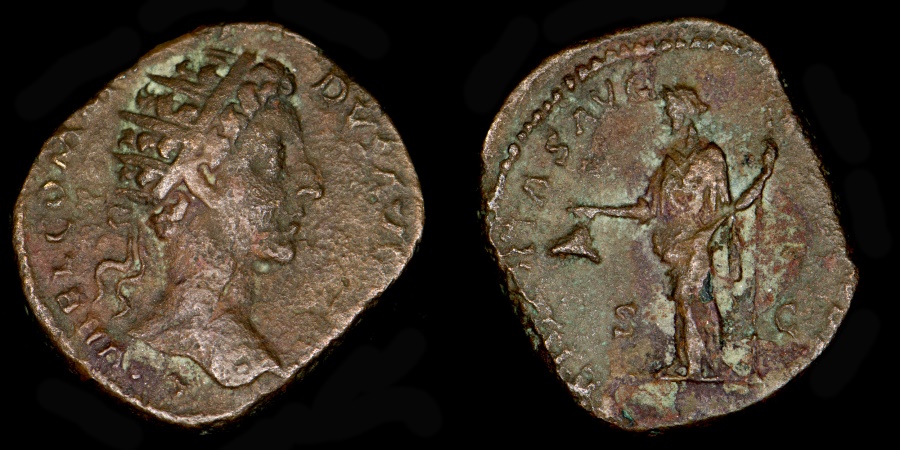 ROMAN EMPIRE – Commodus Dupondius RIC (Aurelius) 1591, 178 A.D.