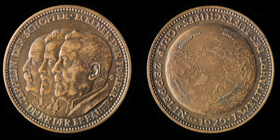 GERMANY – Weimar Republic 1929 Graf Zeppelin Bronze Medal | European Coins