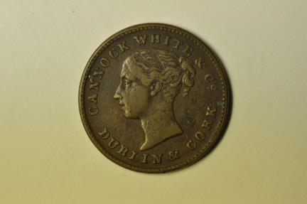 Ireland; Dublin & Cork Farthing Token no date CANNOCK WHITE & CO.