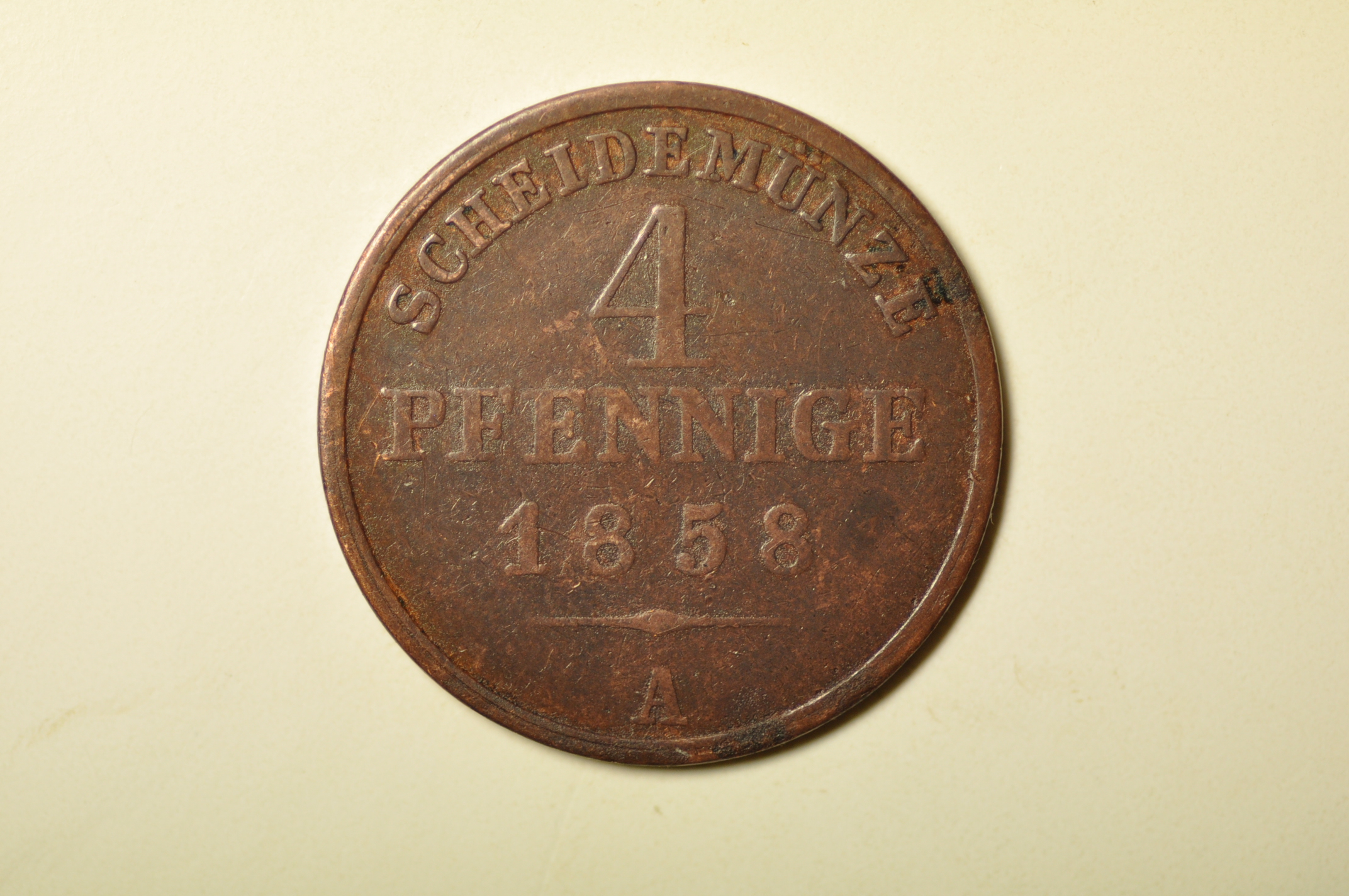 Germany Prussia; 4 Pfennig 1858-A | European Coins