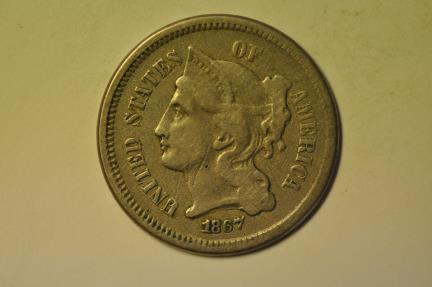 USA Nickel 3 Cents 1867 | 3 Cents