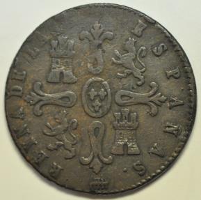 Spain Copper 8 Maravedis 1842 | European Coins