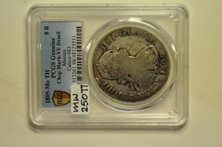 Mexico; Silver 8 Reales 1805-Mo TH PCGS VF details Chinese Chop Marks