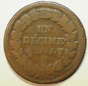 France Bronze Decime LAN 5 - B (1796 - 1797) | European Coins