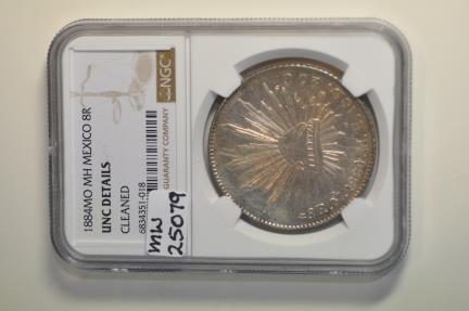 Mexico; Silver 8 Reales 1884-Mo MH NGC UNC Details cleaned | North & Central American and ...