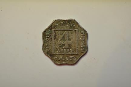 India British; 4 Annas 1921 (b) Key Date ! | Asian and Middle Eastern Coins