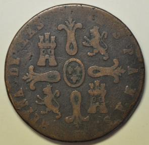 Spain Copper 8 Maravedis 1847 | European Coins