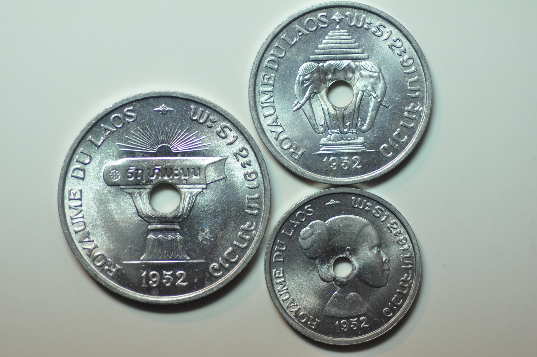 Laos; 3 Coins set: 10; 20; 50 Cents 1952 BU | Asian and Middle Eastern ...