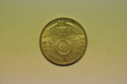 Germany Third Reich; Silver 2 Reichsmark 1939 D | European Coins