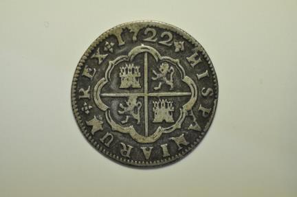 Spain; Silver 2 Reales 1722 S J | European Coins