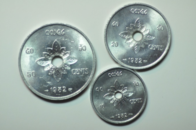 Laos; 3 Coins set: 10; 20; 50 Cents 1952 BU | Asian and Middle Eastern ...