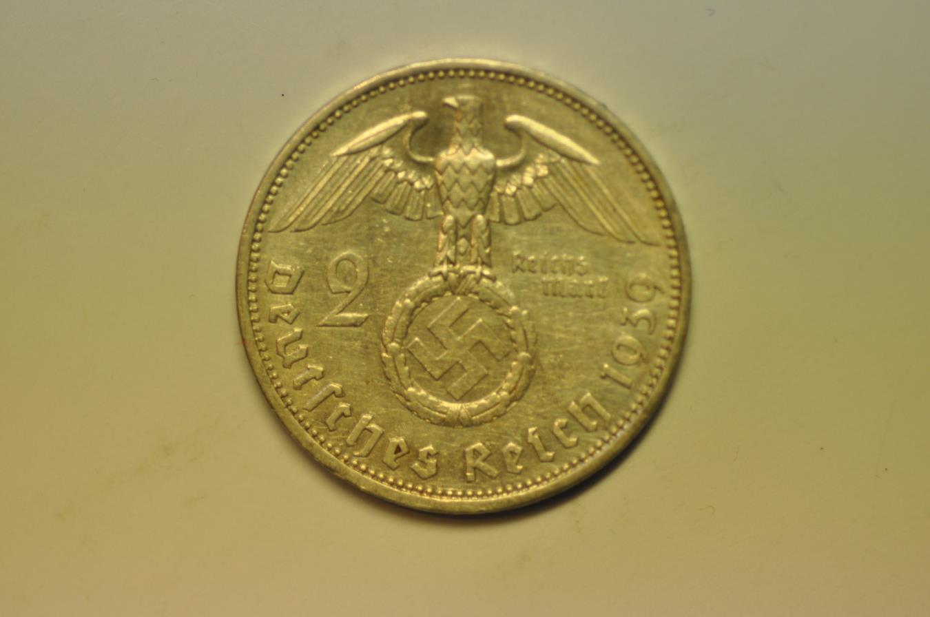 Germany Third Reich; Silver 2 Reichsmark 1939 A | European Coins
