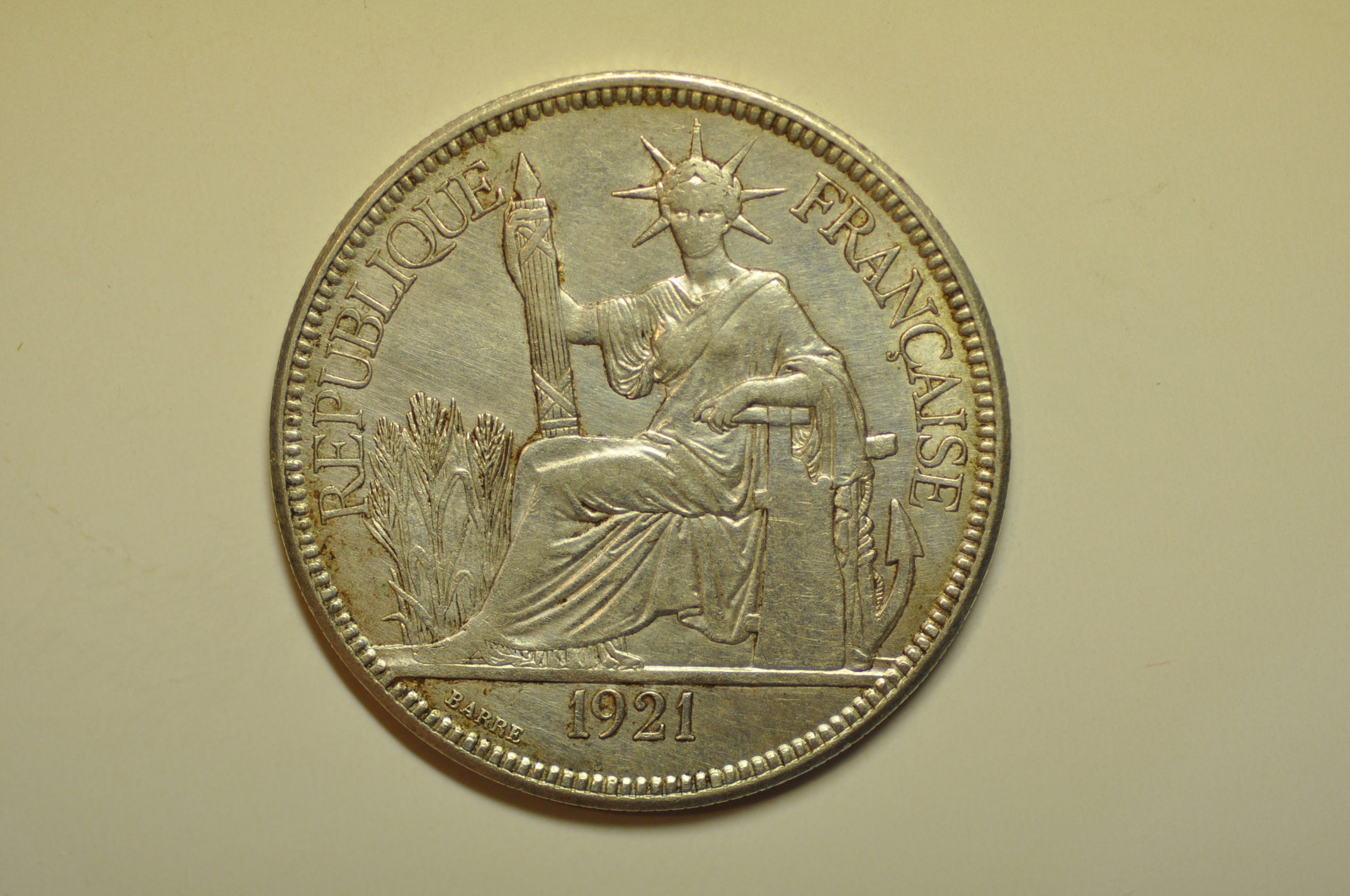 French Indo-China; Silver Piastre 1921 | Asian and Middle Eastern Coins