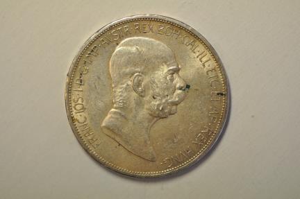 Austria; Silver Crown - 5 Corona 1908 Franz Joseph I - 60th Anniversary ...