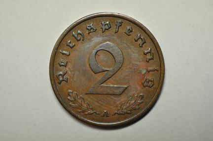 Germany Third Reich; Bronze 2 Reichspfennig 1940-A | European Coins