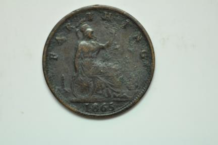 Great Britain; Farthing 1865 VF | European Coins