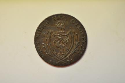 Great Britain Lancs Liverpool; Halfpenny Conder Token 1791 Scarce