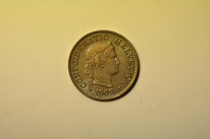 Switzerland; 5 Rappen 1909-B UNC | European Coins