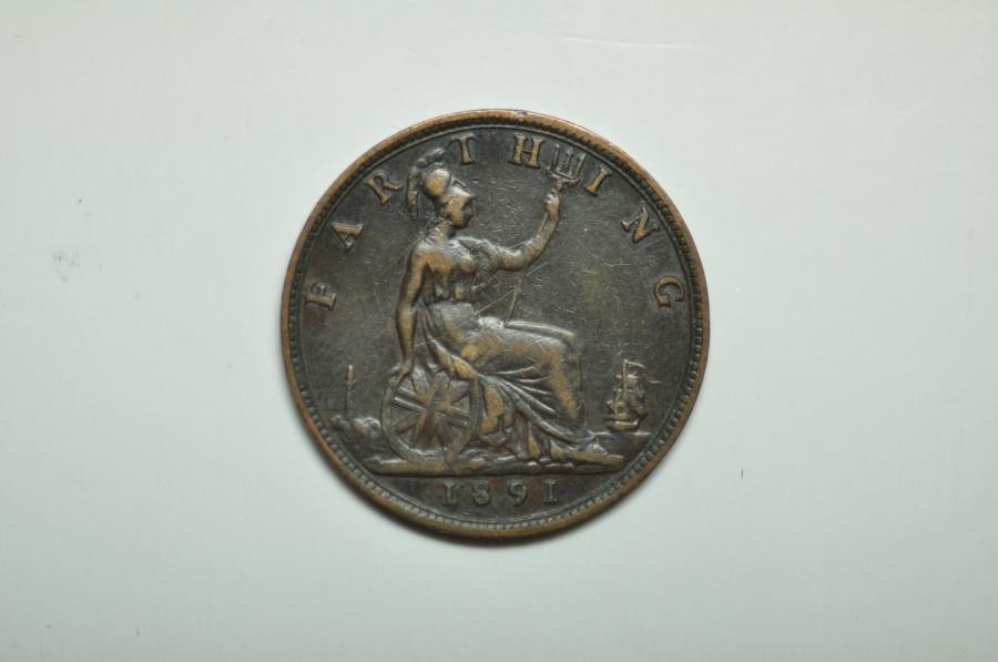 Great Britain; Farthing 1891 VF/XF | European Coins