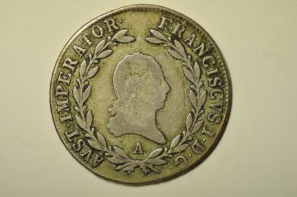 Austria; Silver 20 Kreuzer 1808-A | European Coins