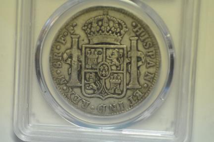 Mexico; Silver 8 Reales 1779-Mo FF PCGS VF details Chinese Chop Marks