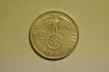 Germany; Silver 2 Reichsmark 1939-D Paul von Hindenburg | European Coins