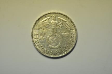 Germany Third Reich; Silver 2 Reichsmark 1939 E | European Coins