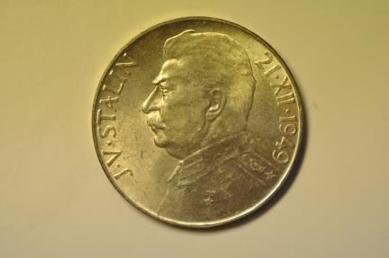 Czechoslovakia; Silver 50 Korun no date (1949) Joseph V. Stalin - 75th ...
