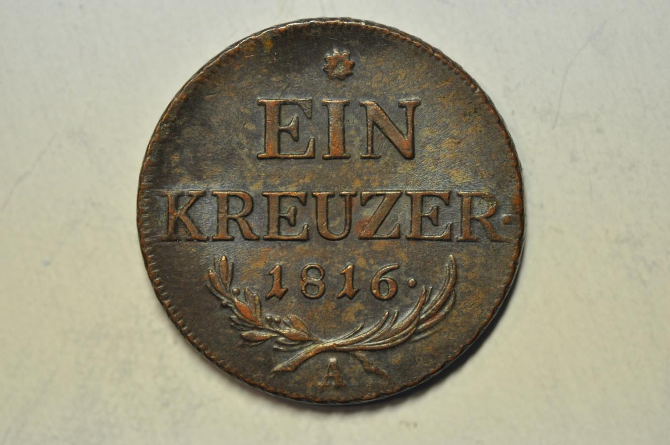 Austro-Hungarian Empire; Kreuzer 1816-A AU | European Coins