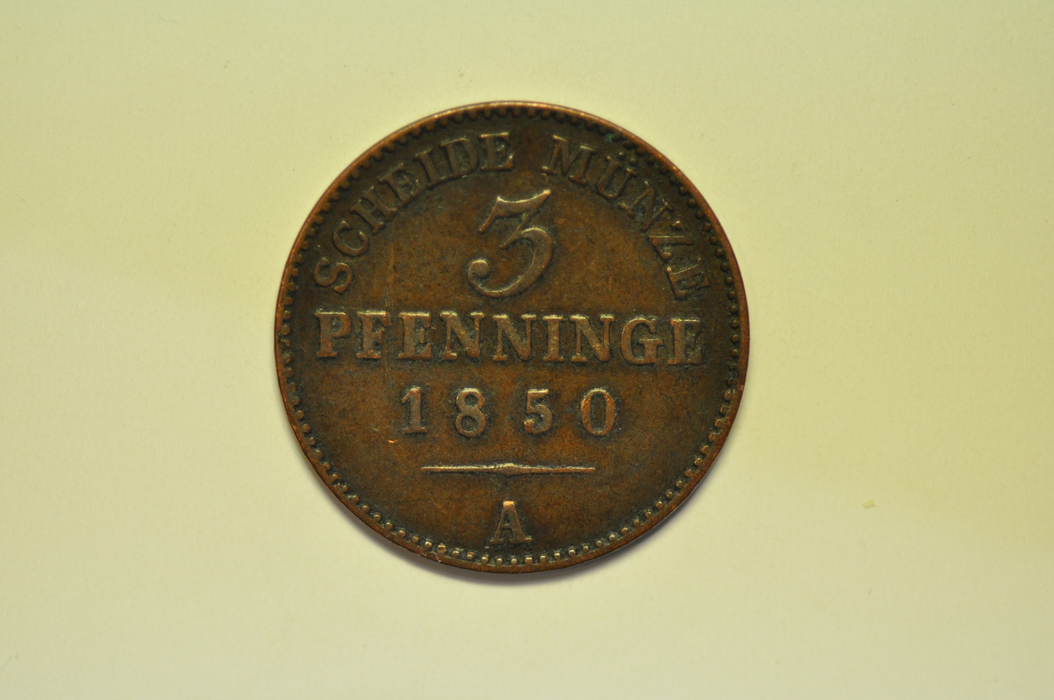 German States - Prussia; 3 Pfennig 1850-A | European Coins