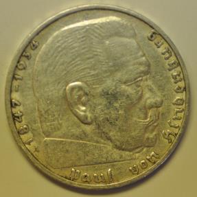 Germany; Silver 2 Reichsmark 1938-A Paul von Hindenburg | European Coins